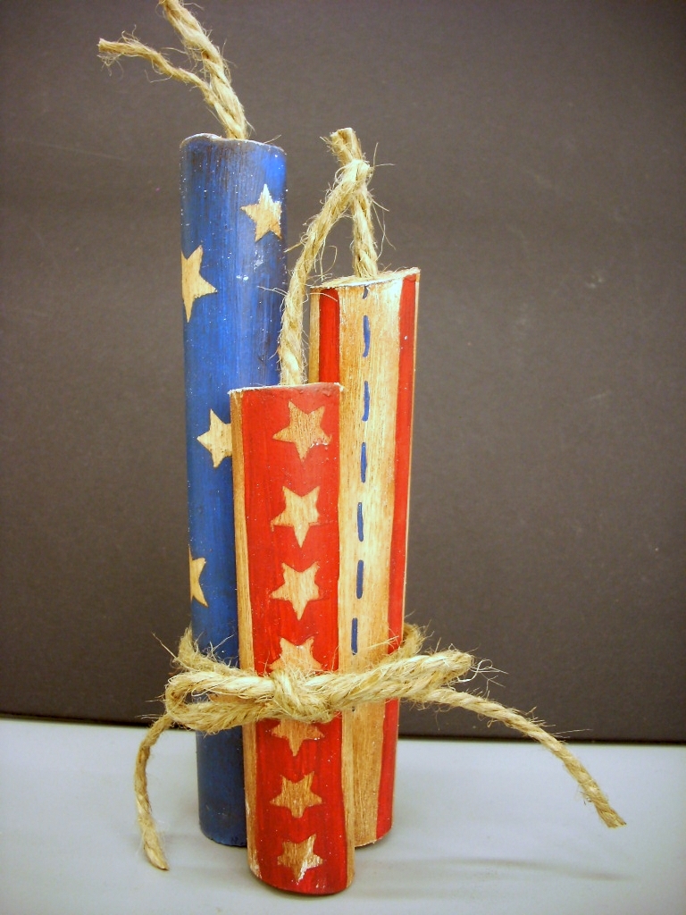 4th of July Craft - Hand Painted Wood Fireworks • Vicki O'Dell